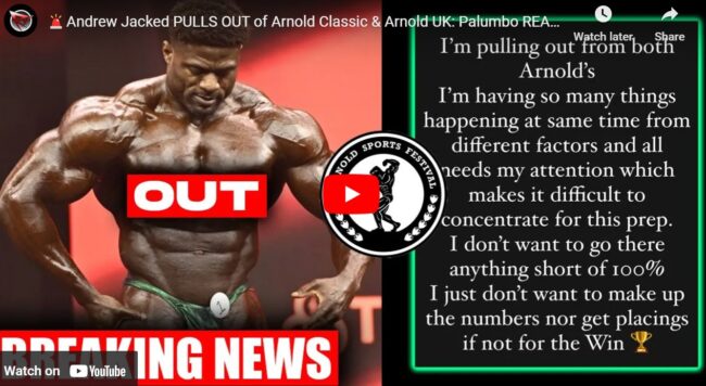 Andrew Jacked Out of The Arnold Classic? – IronMag Bodybuilding ...